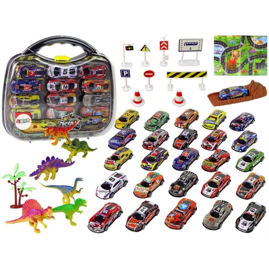 Lean Toys Sports Cars Set Resoraks Dinosaurs Accessories Road Signs ...
