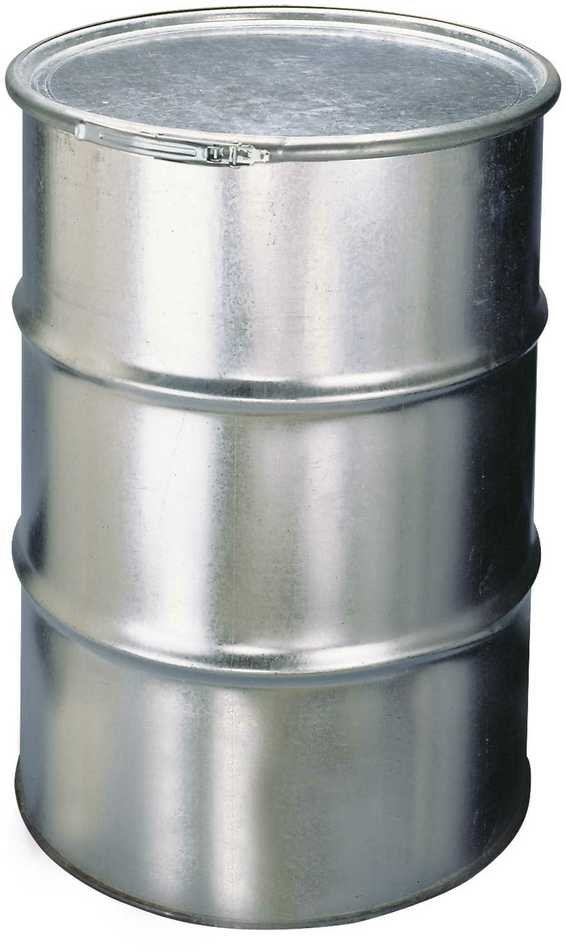 MEVA Galvanized steel metal barrel 200L, removable cover B0488 osta ...