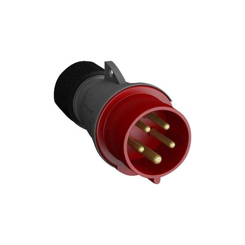 ABB CEE stikprop 16A, 3 poles+nul+jord, klokken 6, rød, IP44, plastik ...