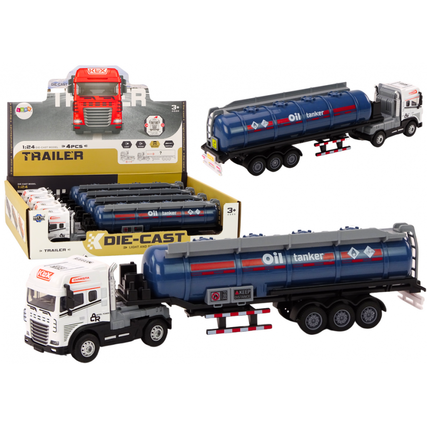 Lean Toys Fuel tank truck TIR 1:24 Trailer Sounds Lights osta ...
