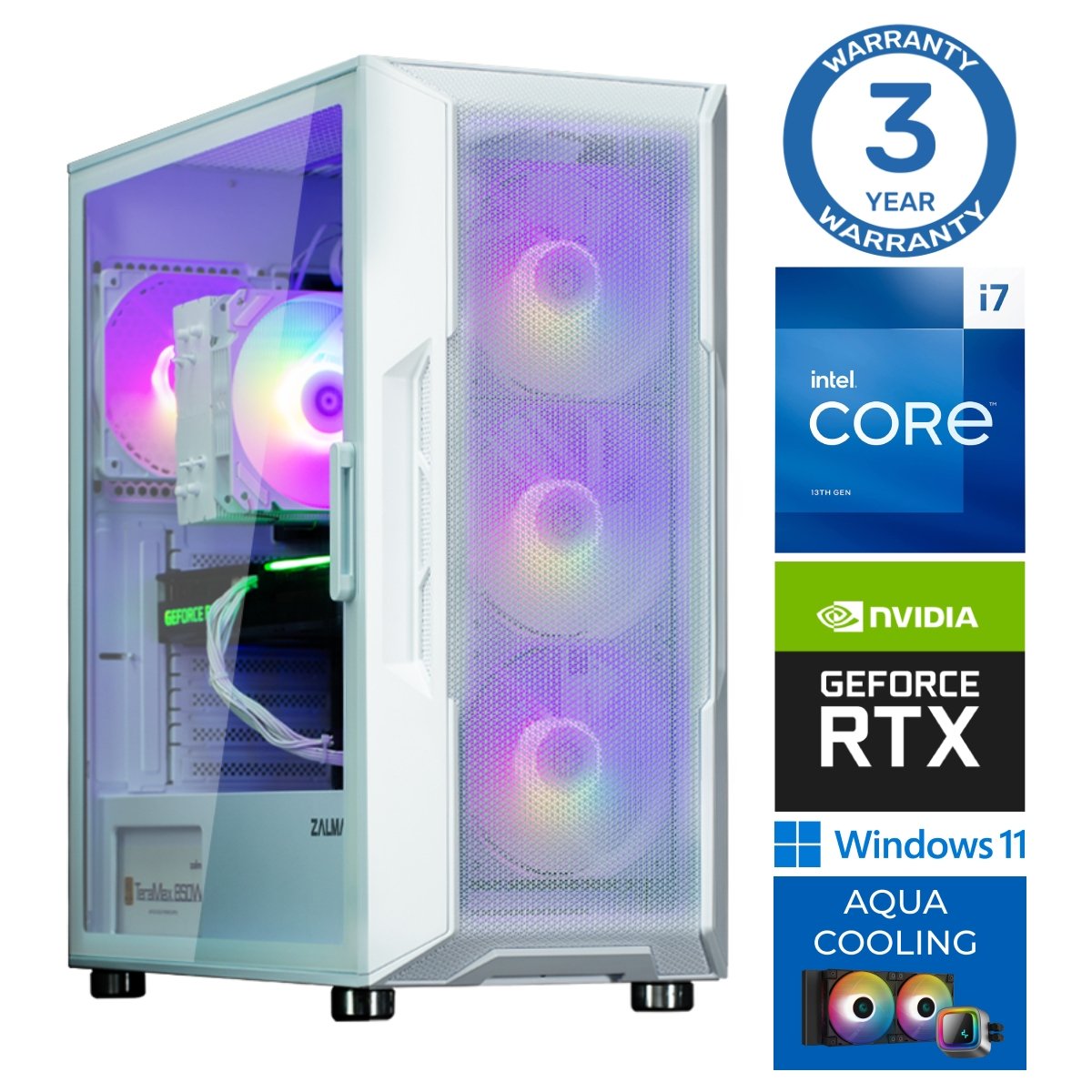 INTOP AQUA i7-14700F 16GB DDR5 1TB SSD M.2 NVME RTX3060 12GB WIN11 ...