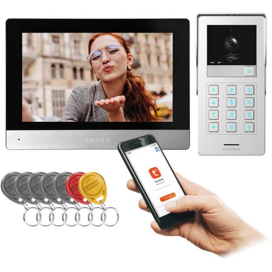 Orno GAYD Single Family Video Intercom Kit 2 Wire 8 Inch Wi-Fi Touch ...