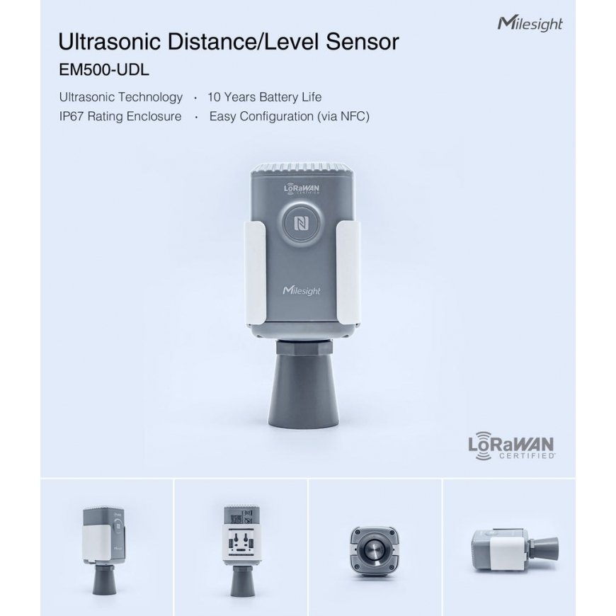 MILESIGHT IoT Milesight Ultrasonic Distance/ Level Sensor LoRaWAN IP67 ...