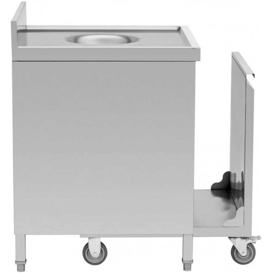Royal Catering Rubbish cabinet, dustbin with pull-out front, STEEL 50 l ...
