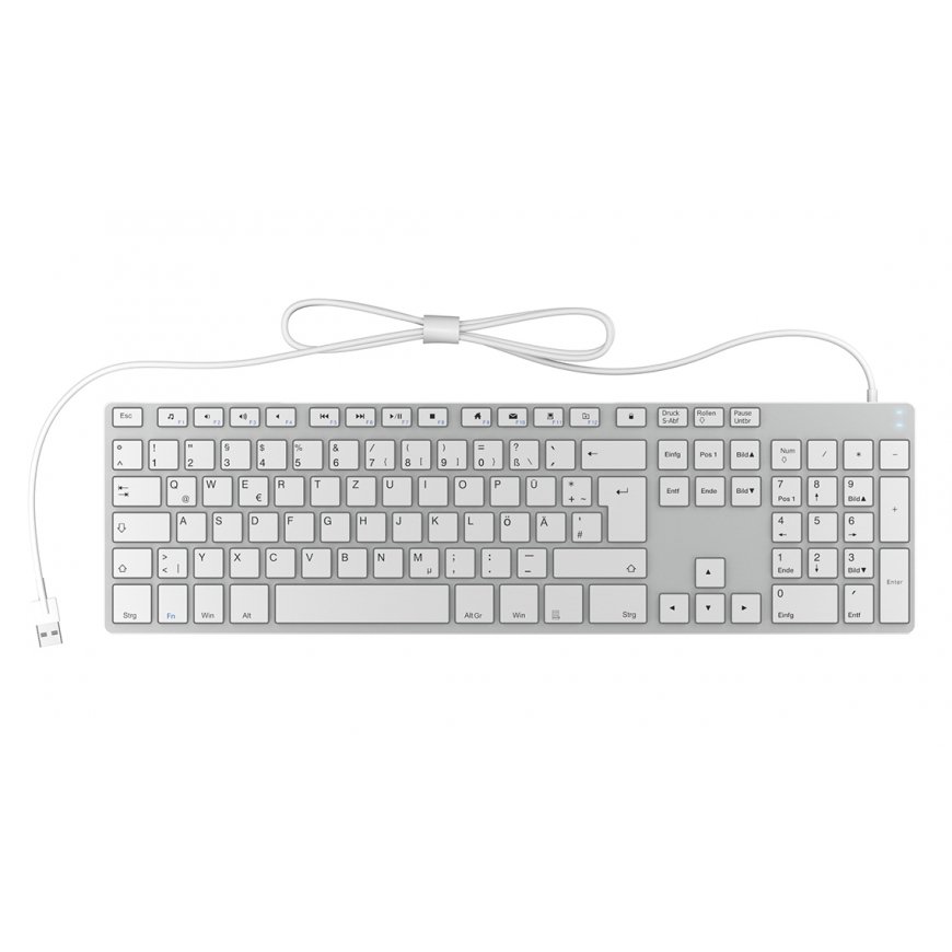 KeySonic KSK-8022BT keyboard Universal Bluetooth QWERTZ German Silver ...