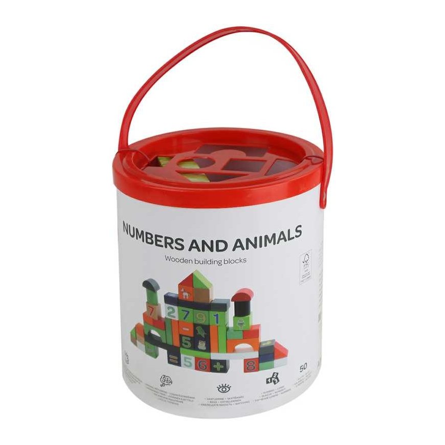 bo. Wooden blocks "Numbers and animals" 120477ML buy in the online ...