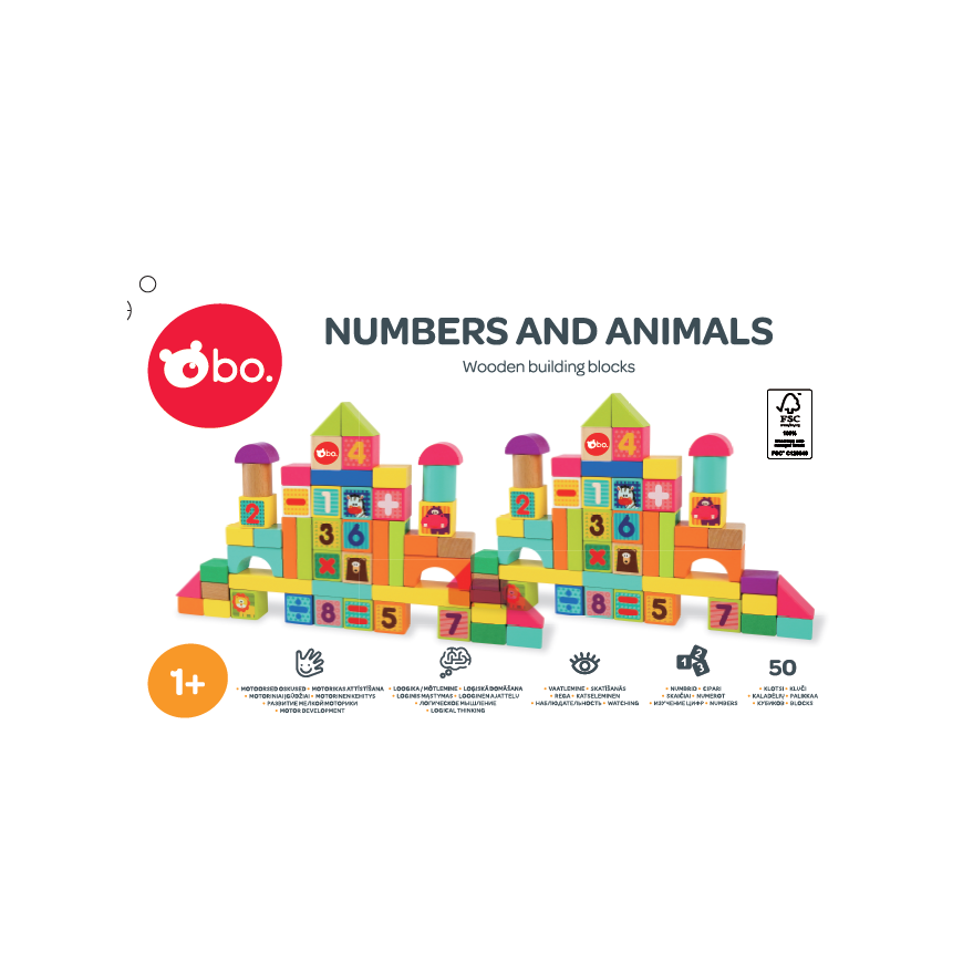 bo. Wooden blocks "Numbers and animals" 120477ML buy in the online ...