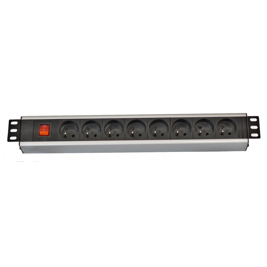 19" distribution panel LEXI-Net 8x230V, ČSN, switch, voltage indicator ...