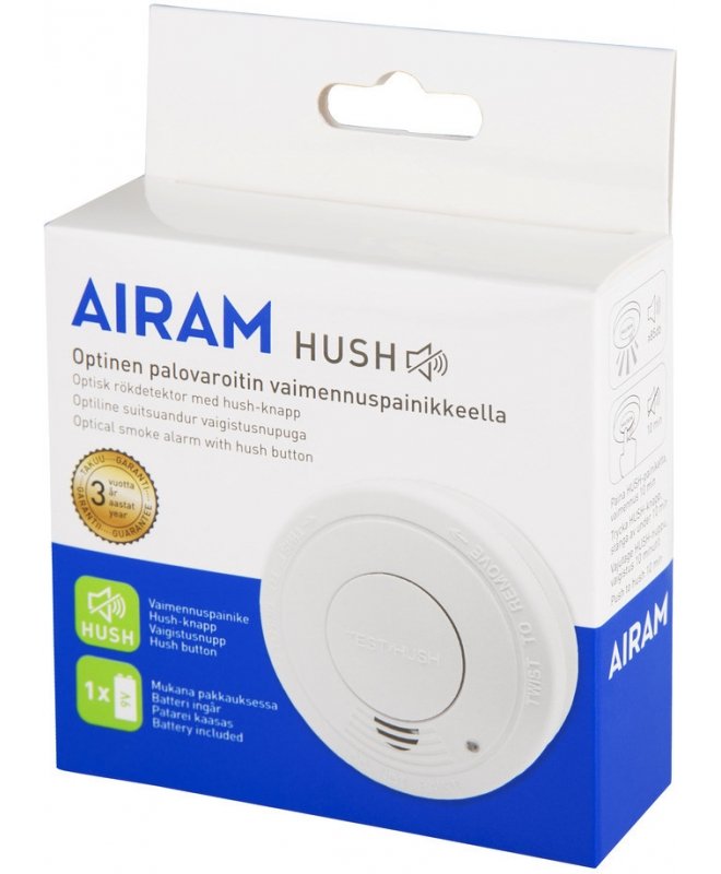Airam KD-127A optical fire alarm with attenuation button 7126603 buy in ...