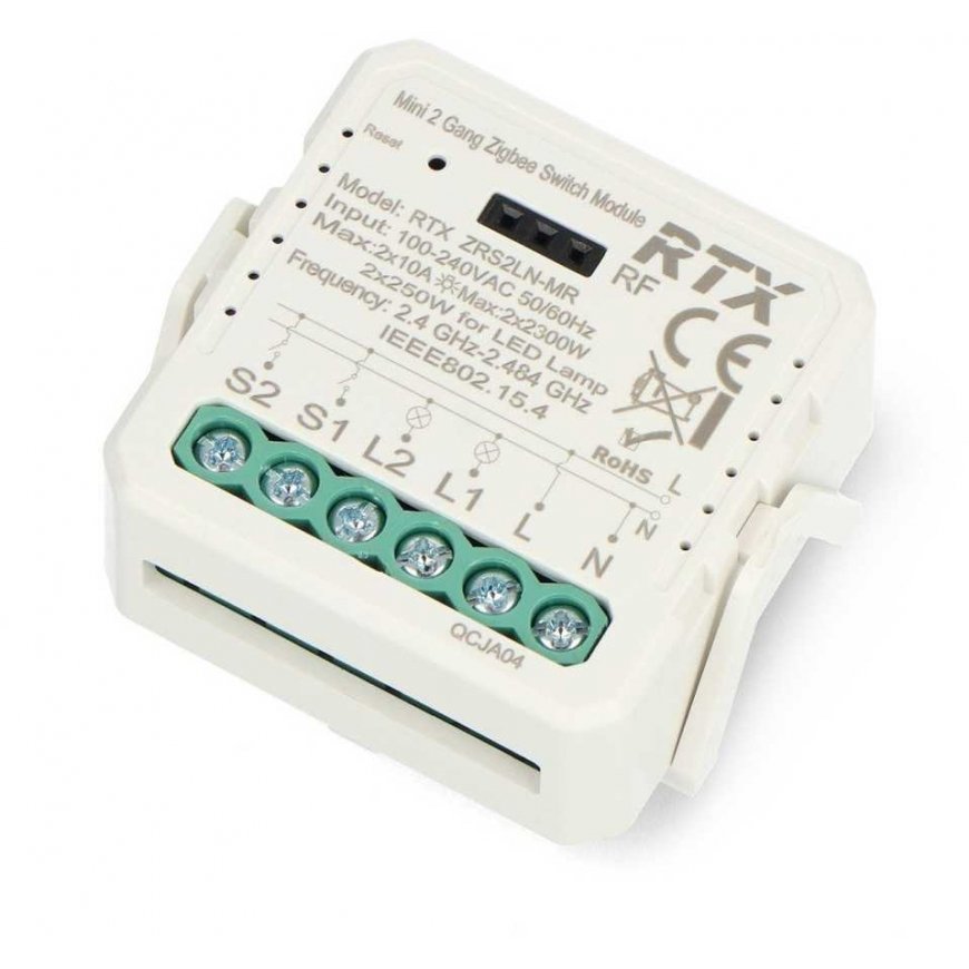 Tuya – 2 channel mini relay 10A – ZigBee – Android / iOS app – RTX ...