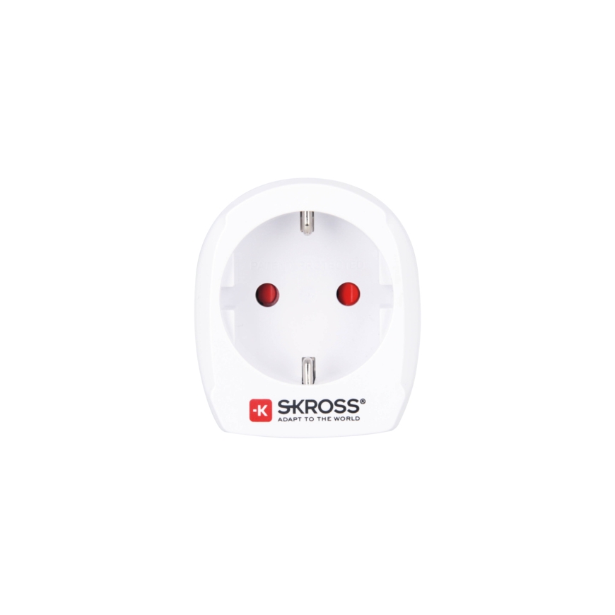 Skross Europe to USA power plug adapter Type B Type C (Europlug) White ...