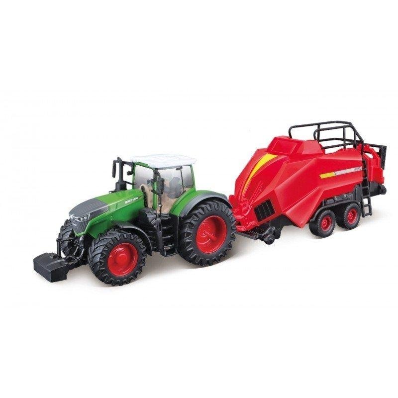 Bburago Fendt 1050 Vario Tractor Kids with Baler Lifter 10cm Green ...