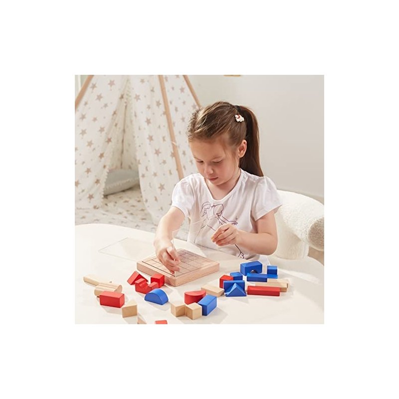 Viga Toys Viga Wooden Building Game 3D Montessori Blocks 44659 buy in ...