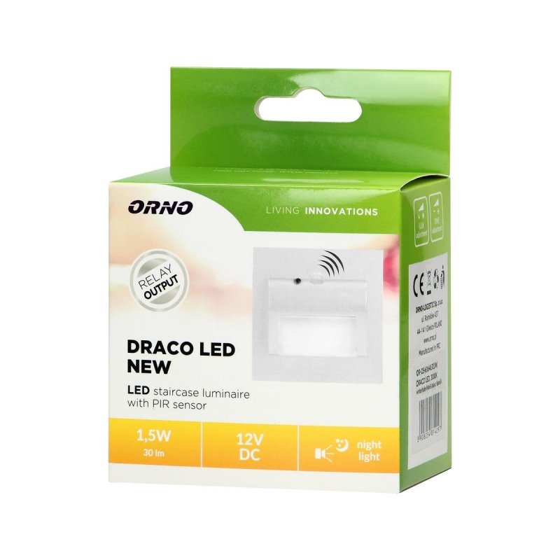Orno DRACO LED NEW 1.5W, recessed staircase lighting, 12VDC, 30lm ...