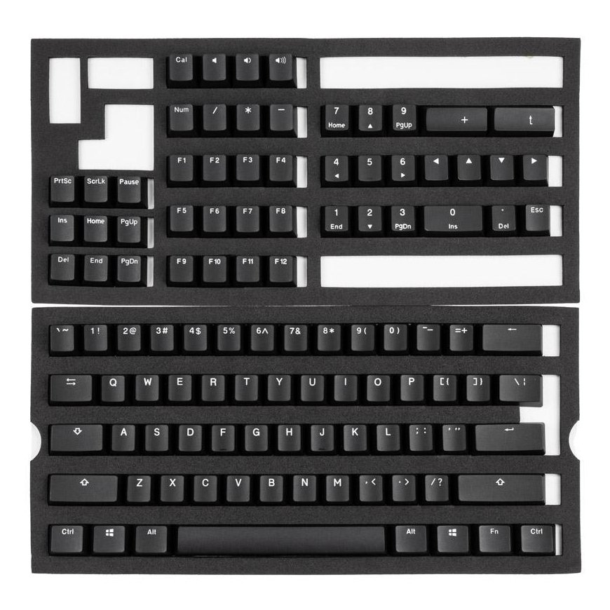 Keyboard Ducky Duck Phantom Black PBT Double-Shot Keycap Set, US layout ...