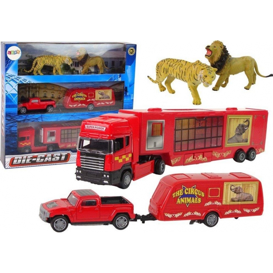 Leantoys Lean Cars Circus Animals Vehicle Set Circus Animals Truck ...