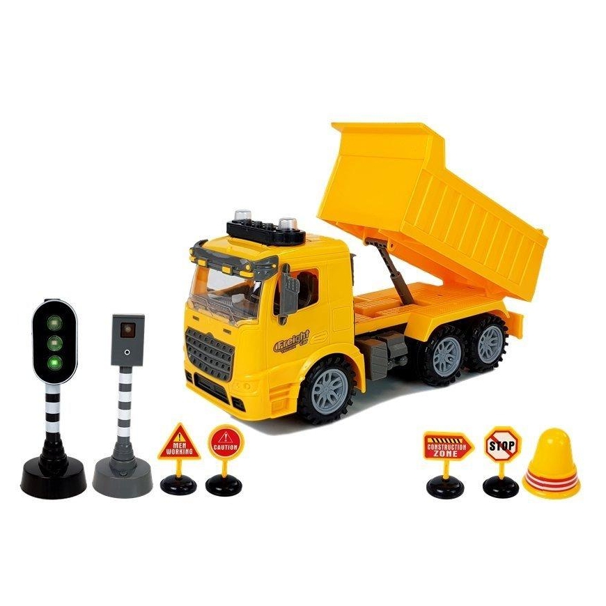 Lean Cars Dump Truck Construction Sites Road Signs Traffic Lights ...
