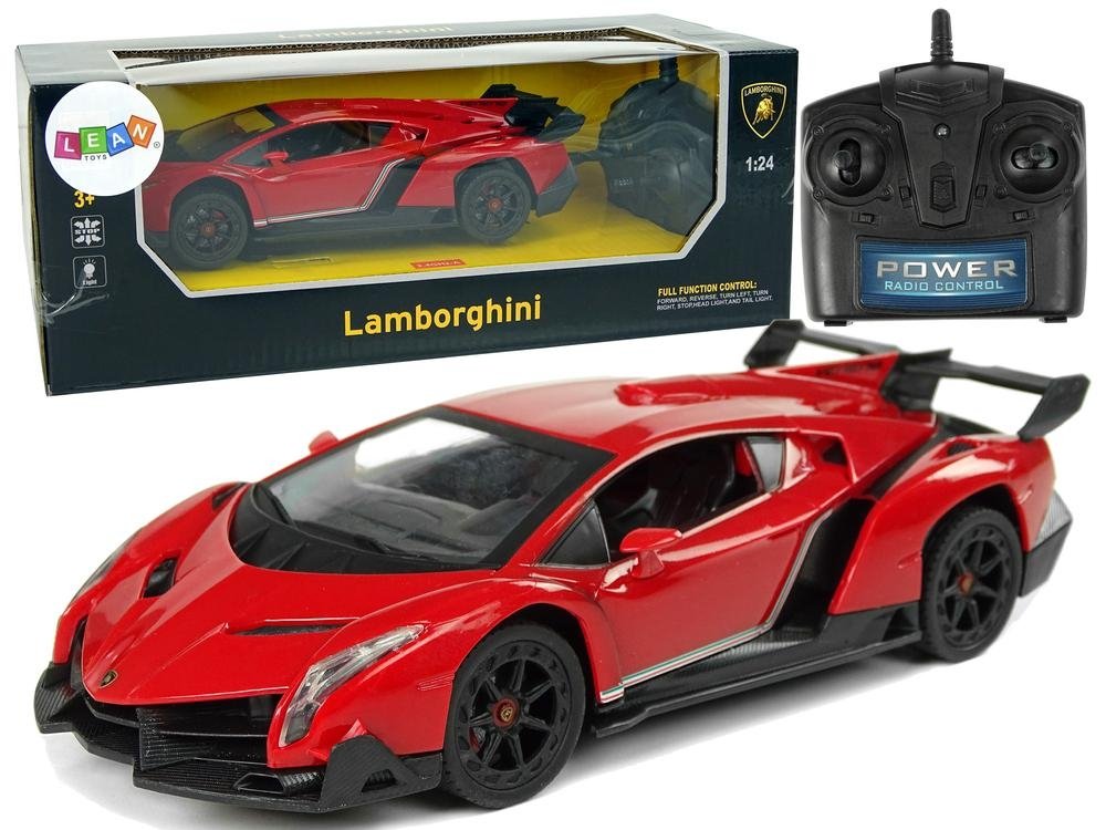 Lean Cars Radio Controlled Lamborghini Veneno 1:24 Red with Remote ...