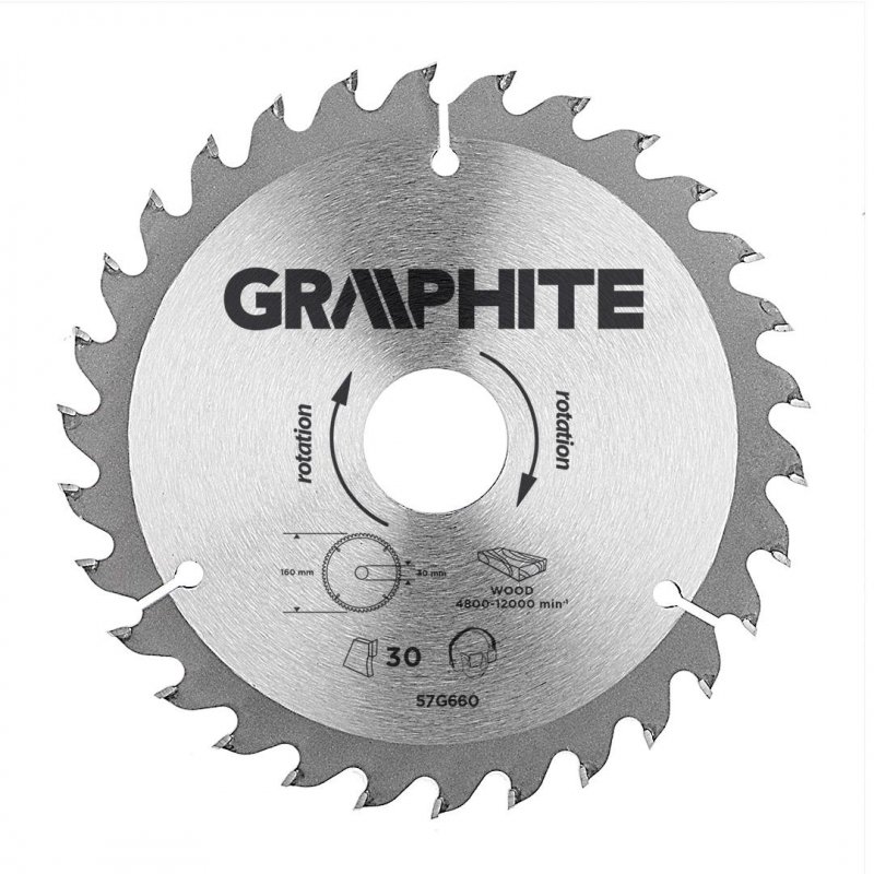 Graphite Graphite circular saw blade, 160x30 mm, 30 teeth (57H660 ...