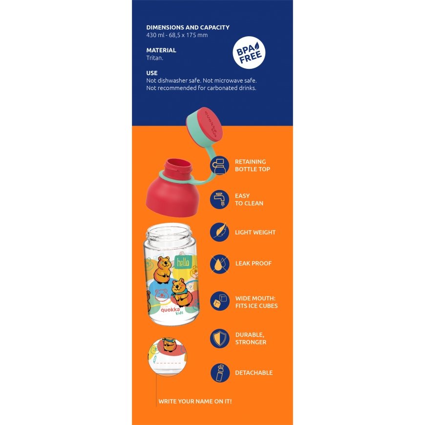 Drinker Quokka Quokka Ice Kids with strap - Water bottles with tritan ...