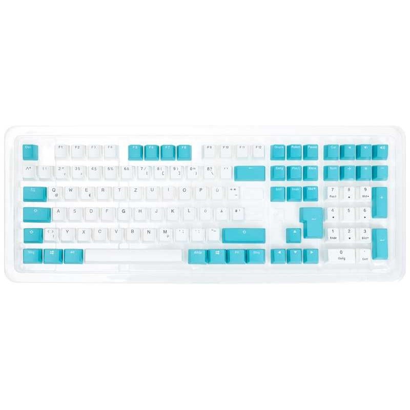 Keyboard Ducky Keycap Set, PBT, ISO (DE) - white/blue DKSA109-DEPDBWZOT ...