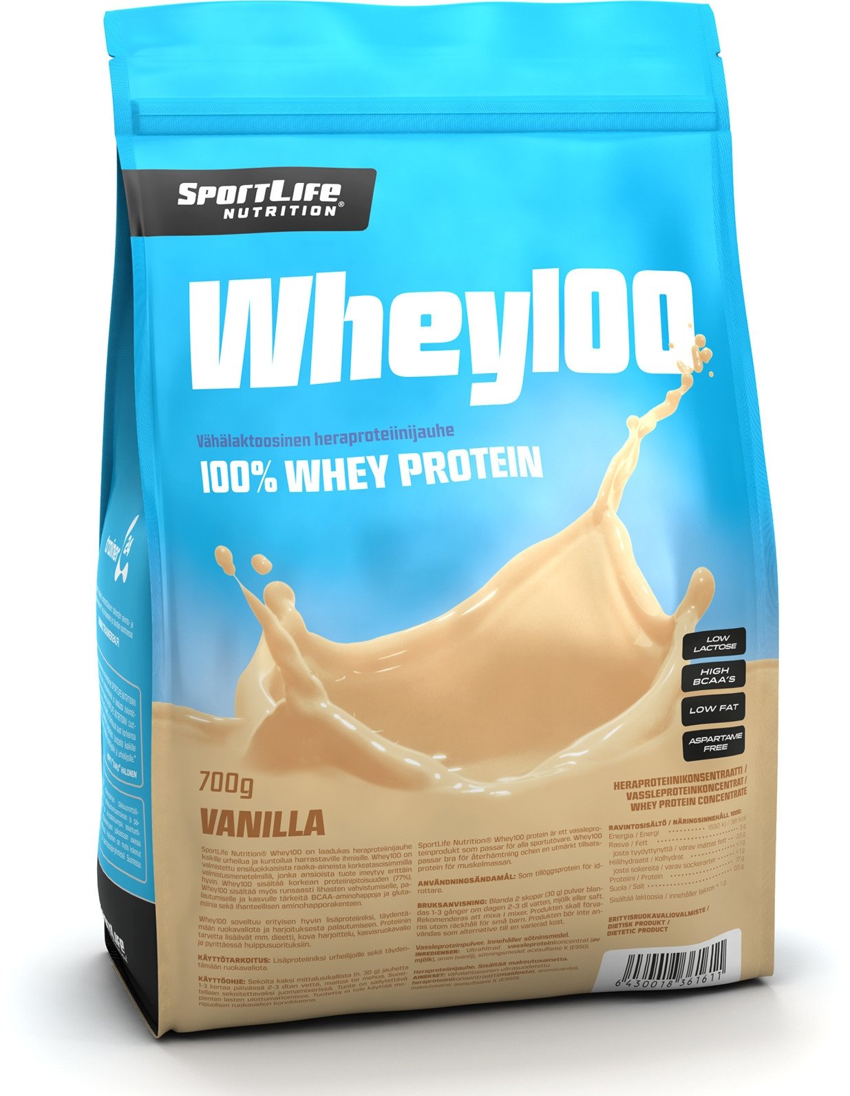 SportLife Whey100 Vanilla Whey Protein, 700 g 6430018361611 buy in the ...