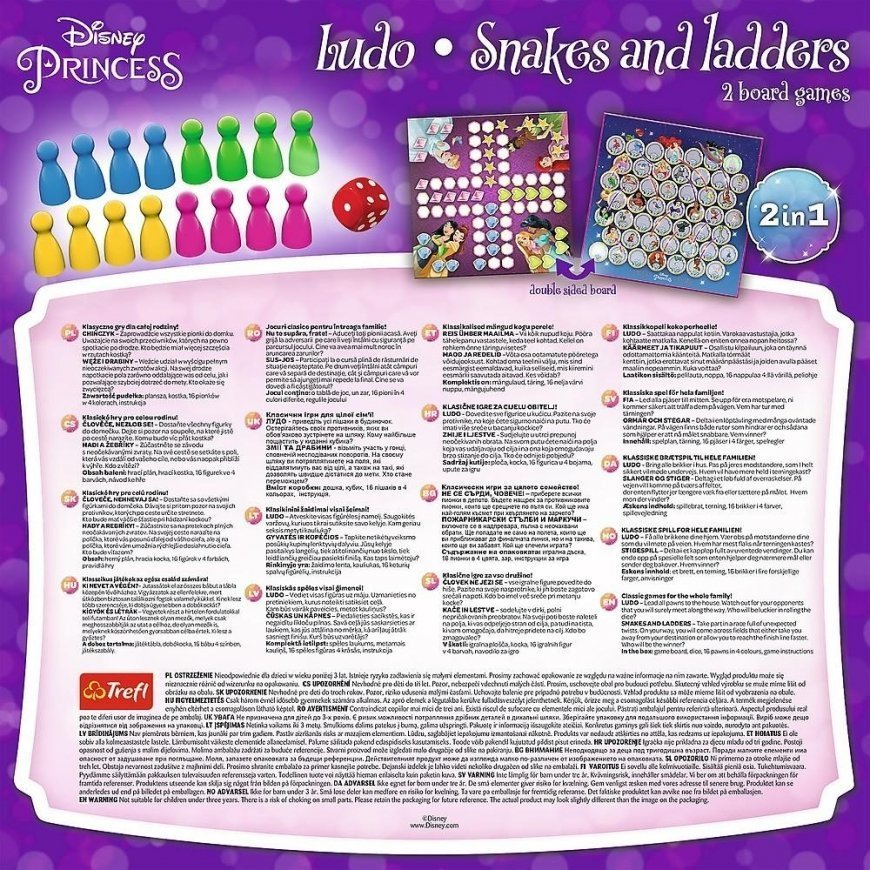 Disney Princess Trefl Chinese/Snakes and Ladders 2 in 1 game, Disney ...