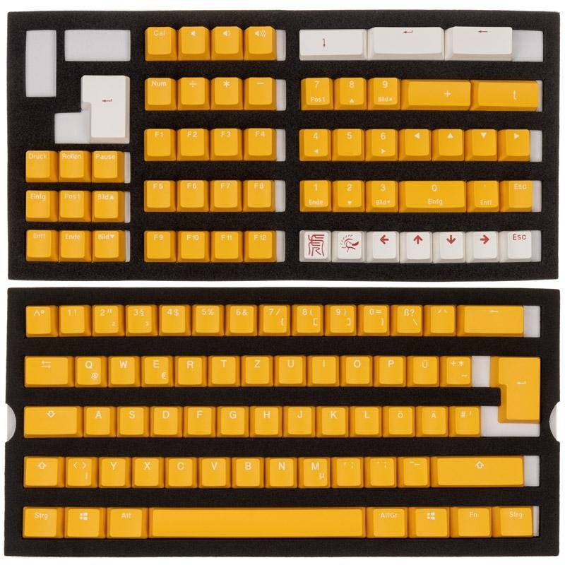 Keyboard Ducky PBT Double-Shot Keycap Set Yellow - DE Layout DKSA109 ...