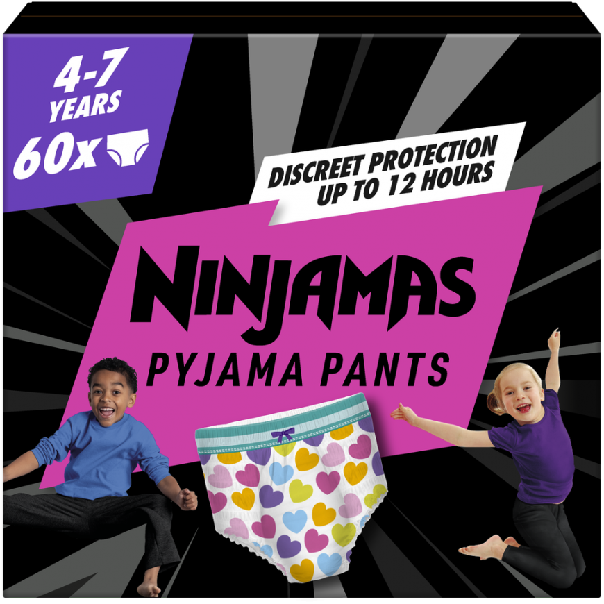 Pampers Ninjamas Pajama Pants Heart, 60 Diapers, 17-30 kg 80756321 buy ...